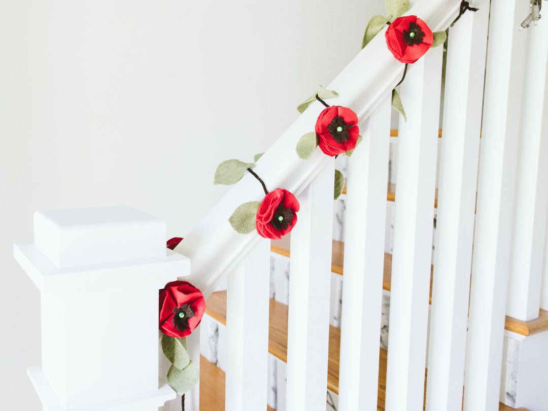 Memorial Day Craft: How to Make a Felt Poppy Garland - Albion Fit