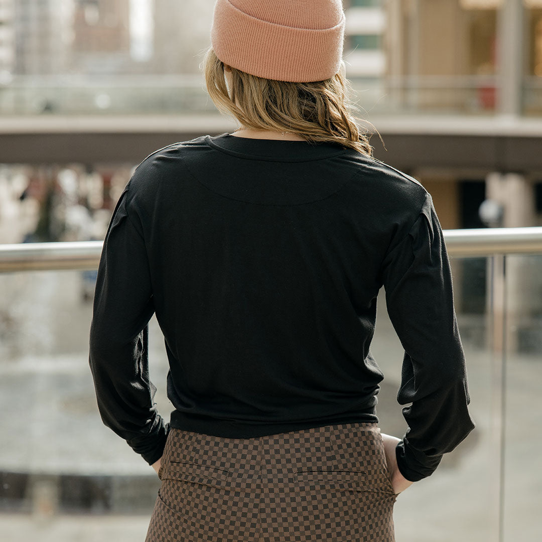 The Coco Long Sleeve, Bamboo Black - Albion Fit