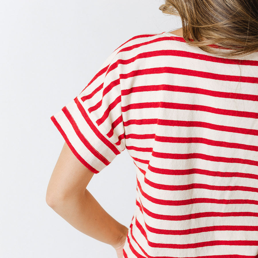 Boss Tee, Crimson Stripe - Albion Fit