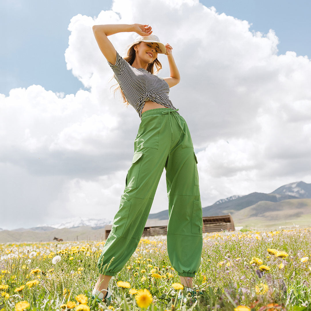 Jetsetter Cargo Joggers, Tennis Green - Albion Fit