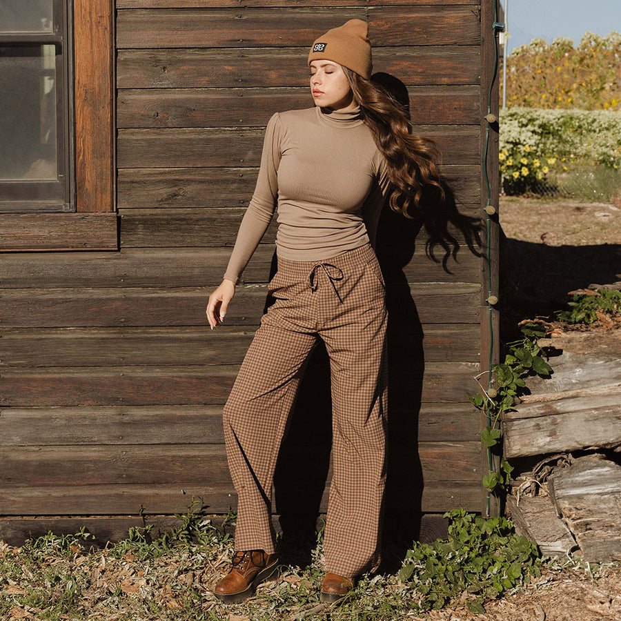 Audrey Trouser, Cinnamon Check - Albion Fit