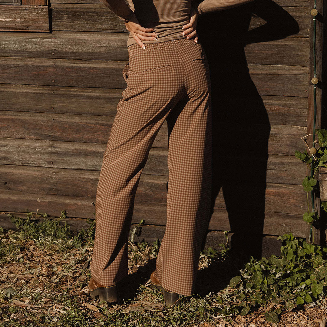 Audrey Trouser, Cinnamon Check - Albion Fit