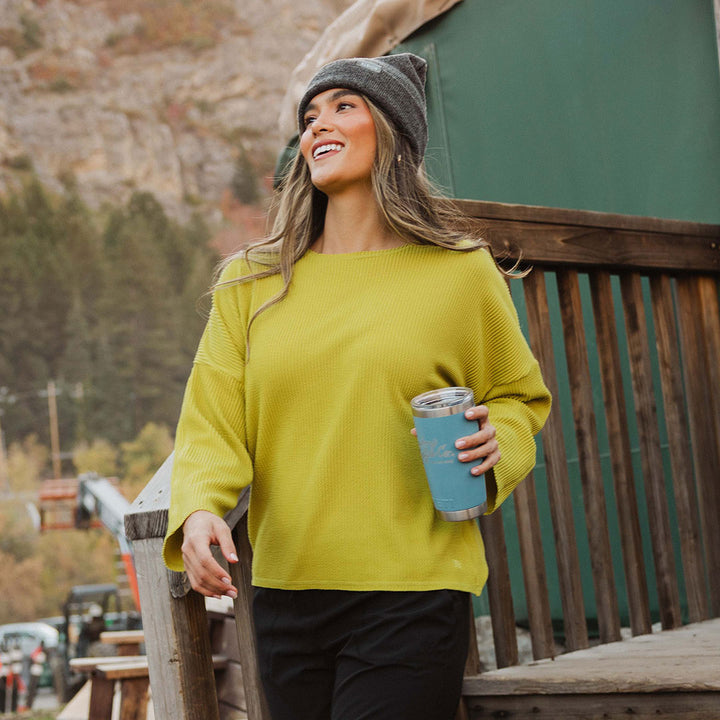 Sabrina Ribbed Pullover, Chartreuse - Albion Fit