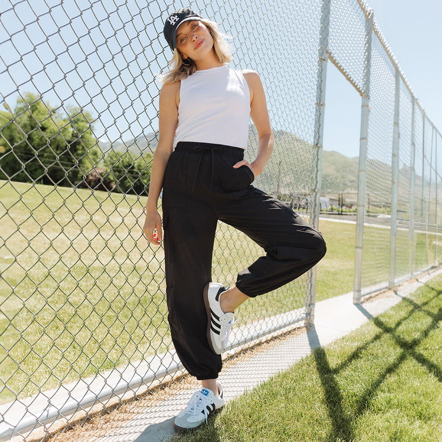 Jetsetter Cargo Joggers, Black - Albion Fit