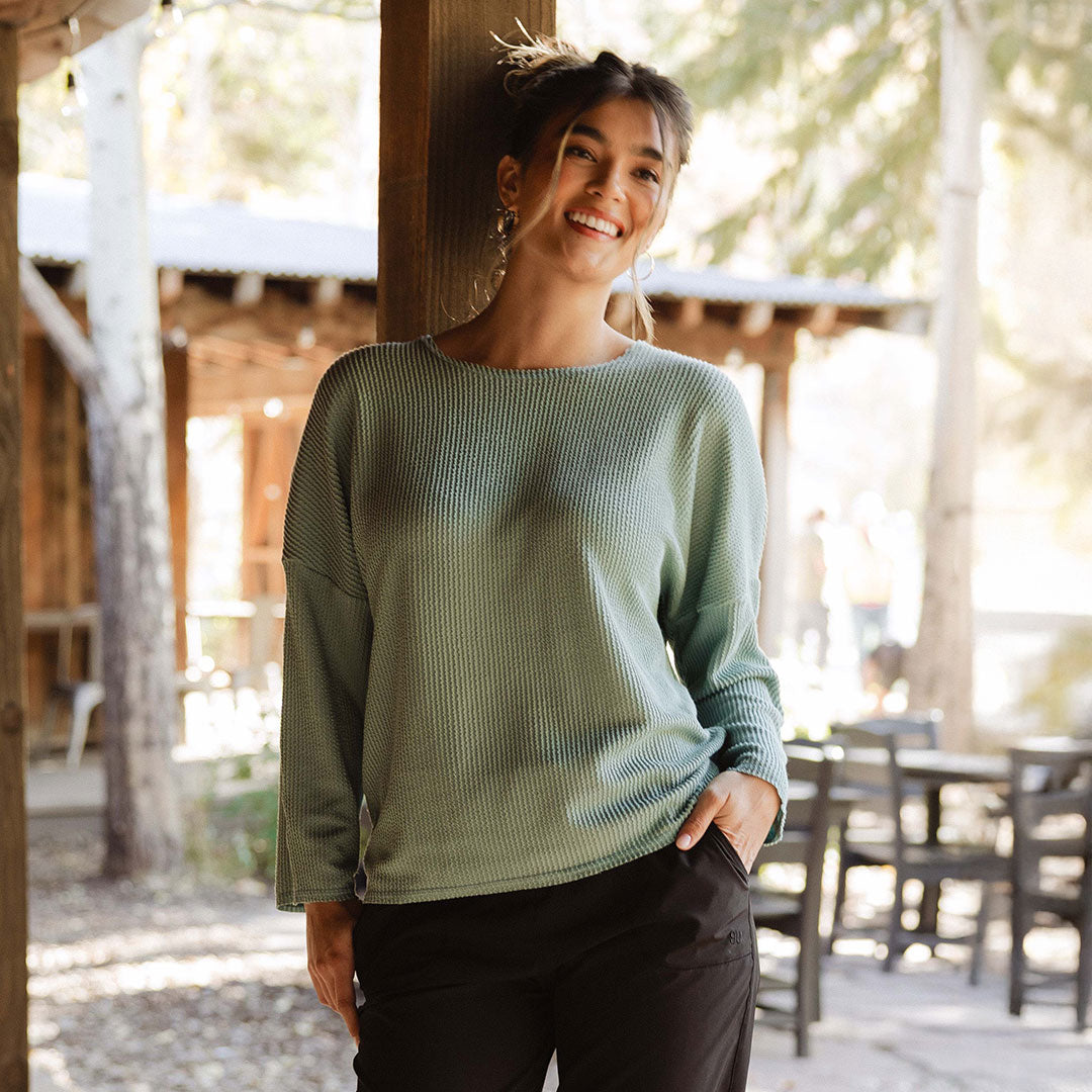 Sabrina Ribbed Pullover, Deep Spa - Albion Fit