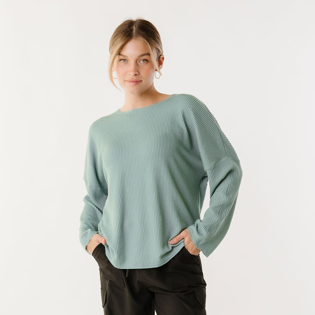 Sabrina Ribbed Pullover, Deep Spa - Albion Fit