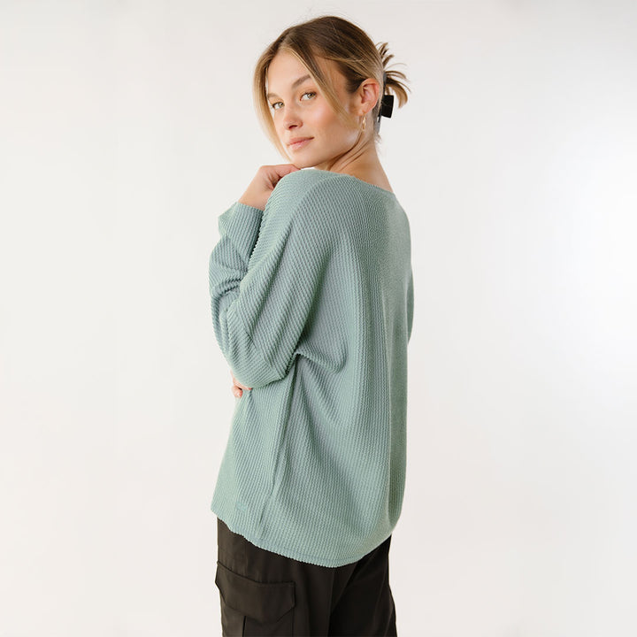 Sabrina Ribbed Pullover, Deep Spa - Albion Fit