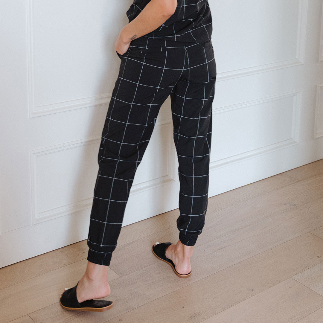 Destination Joggers, Black Windowpane - Albion Fit