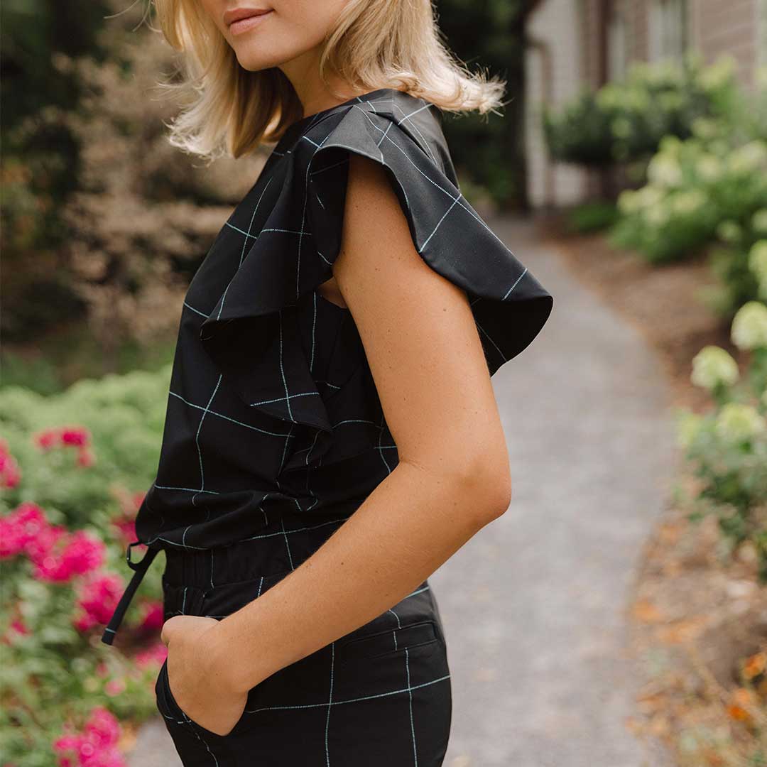9 to 9 Jumpsuit, Black Windowpane - Albion Fit