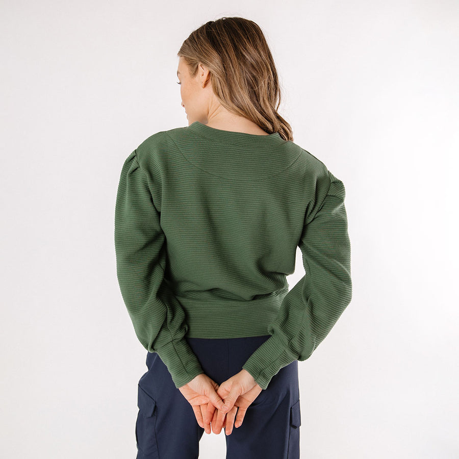 Atlas Ribbed Sweater, Emerald - Albion Fit