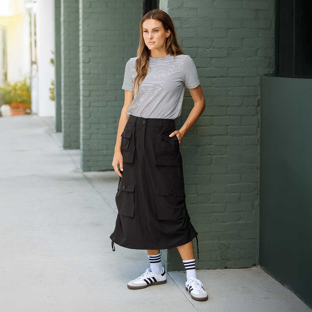 Maxi Cargo Skirt, Black - Albion Fit