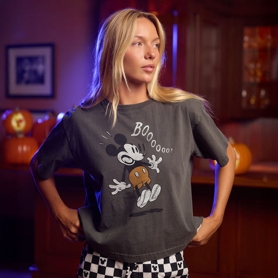 Disney Mickey Boo Oversized Tee, Charcoal - Albion Fit
