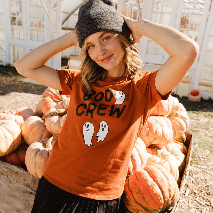 Boyfriend Tee, Burnt Orange Boo Crew - Albion Fit