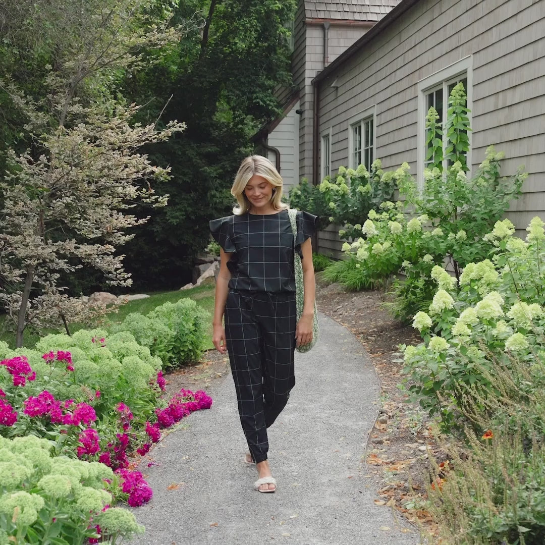 9 to 9 Jumpsuit, Black Windowpane - Albion Fit