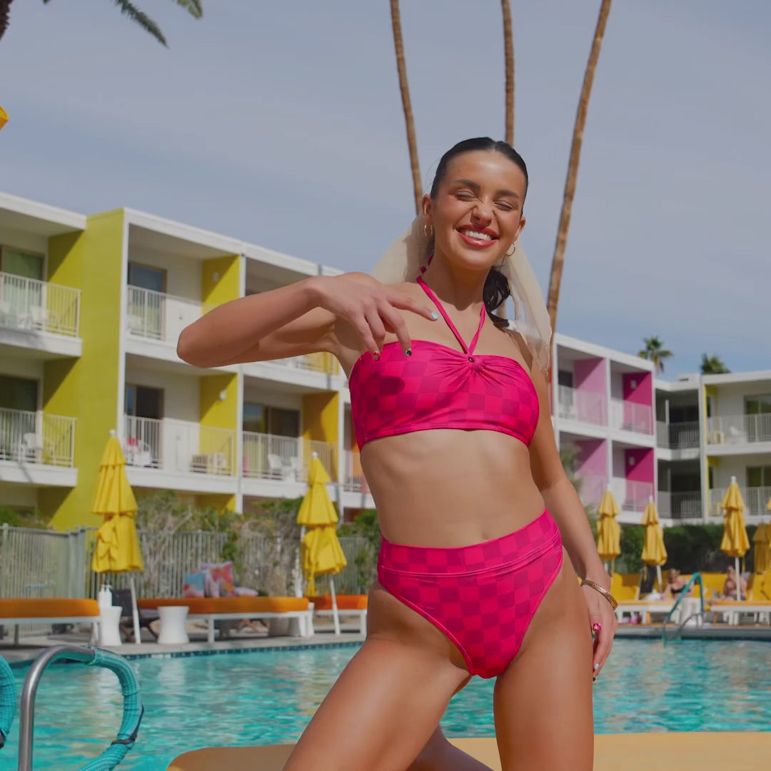 Magenta Check Almost Cheeky Bottoms - Albion Fit