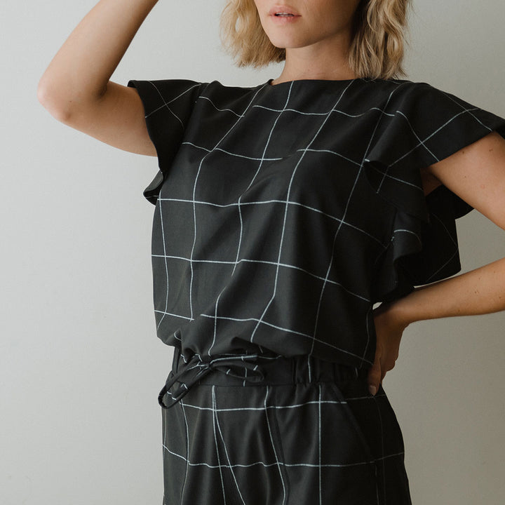 9 to 9 Jumpsuit, Black Windowpane - Albion Fit