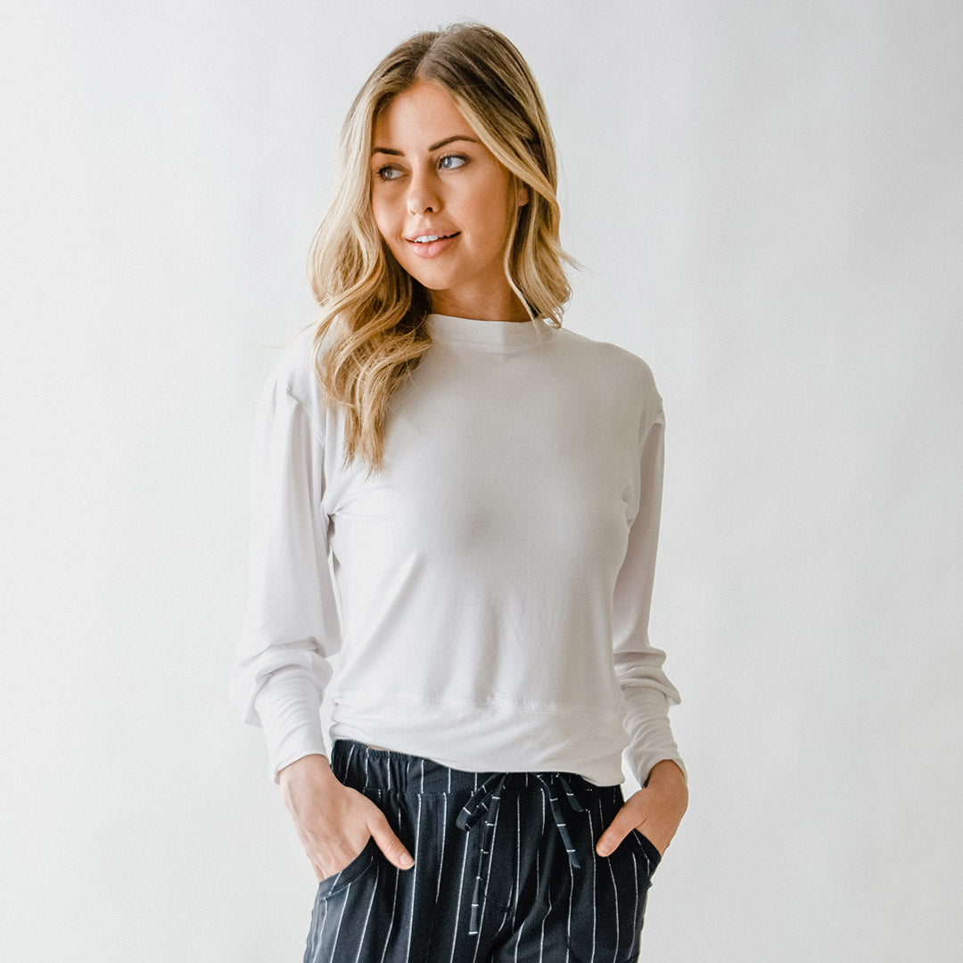 The Coco Long Sleeve, Bamboo White - Albion
